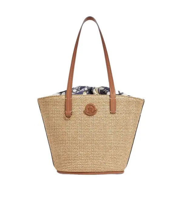 Moncler Woven Tote Bag With Drawstring Closure