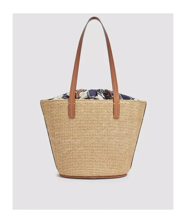 Moncler Woven Tote Bag With Drawstring Closure
