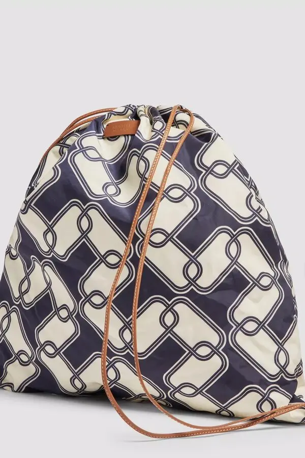Moncler Woven Tote Bag With Drawstring Closure