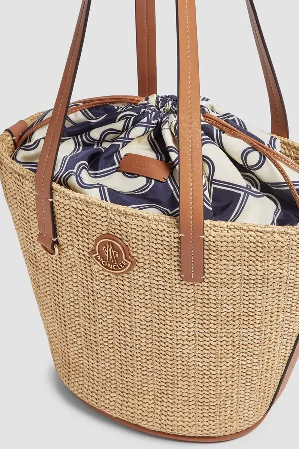 Moncler Woven Tote Bag With Drawstring Closure