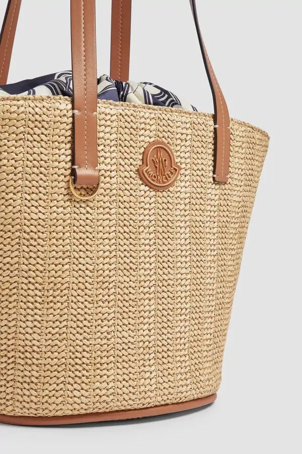 Moncler Woven Tote Bag With Drawstring Closure