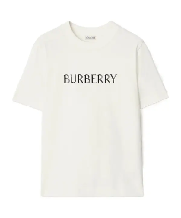 Burberry Logo Printed Crewneck T-shirt - Chalk White