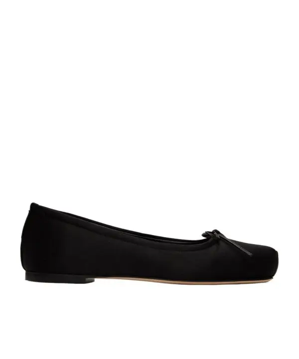 AeydĒ Gabriella Satin Ballerina Flats - Black