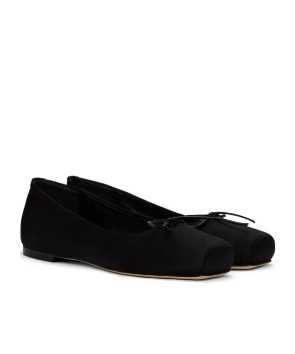 AeydĒ Gabriella Satin Ballerina Flats - Black