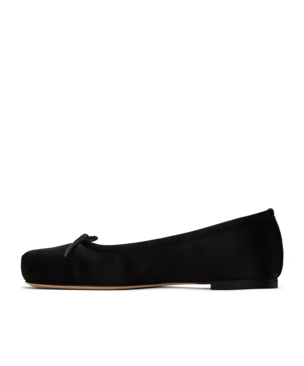 AeydĒ Gabriella Satin Ballerina Flats - Black