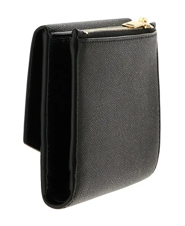 Saint Laurent Uptown Logo Flap Wallet - Black