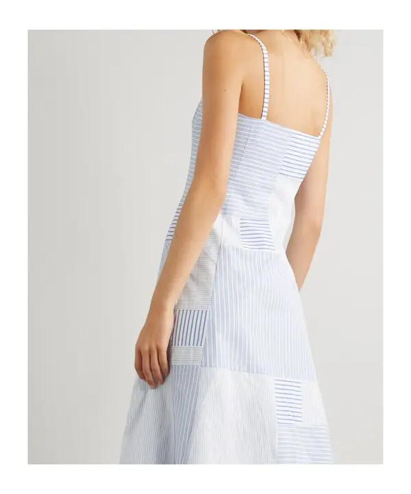 Gabriela Hearst Patchwork Stripe Suspender Dress