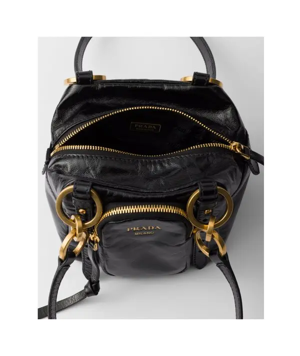 Prada Dangle Leather Top-handle Mini-bag - Black