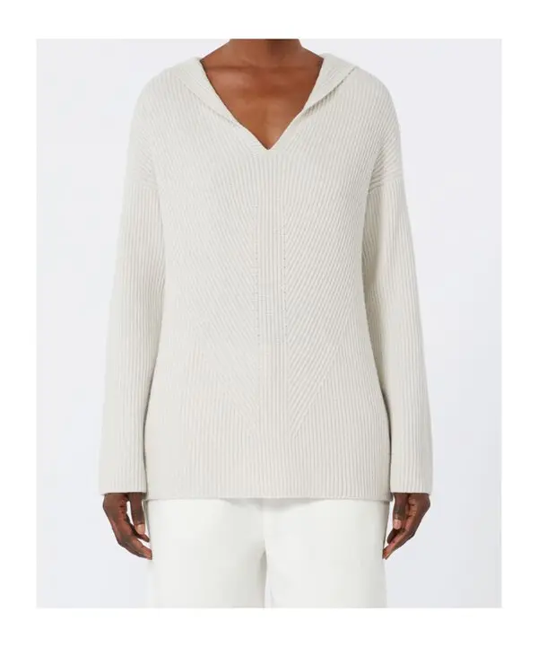 Max Mara Falcone Ribbed Hoodie - White