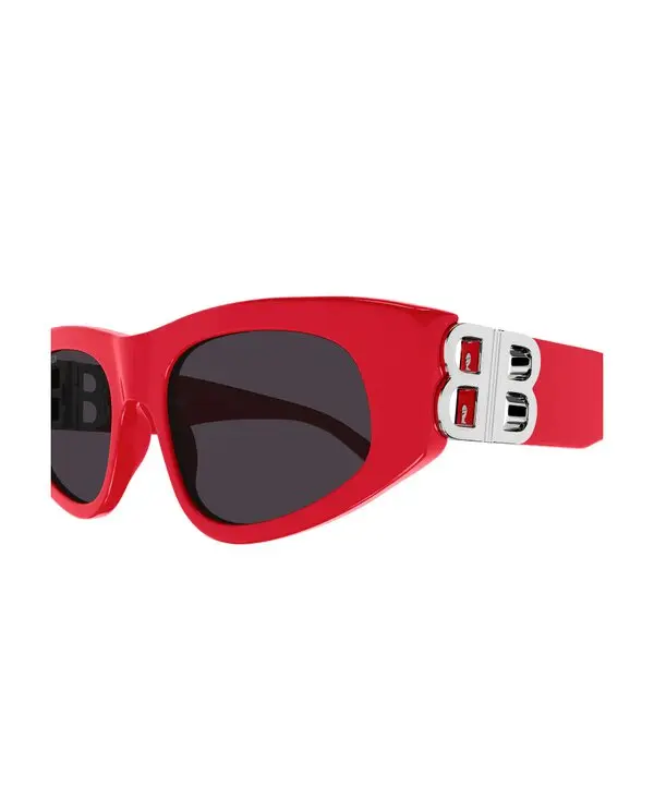 Balenciaga Rectangular Frame Sunglasses - Red
