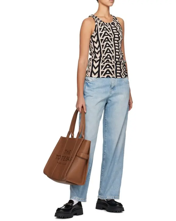 Marc Jacobs Logo Embossed Large Tote Bag - Brown