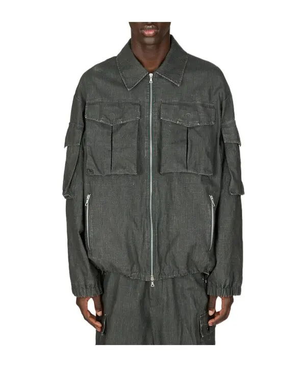Dries Van Noten Zip-up Cargo Jacket - Black