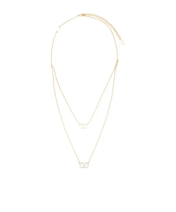 Valentino Garavani Vlogo Signature Double-chain Necklace - Yellow