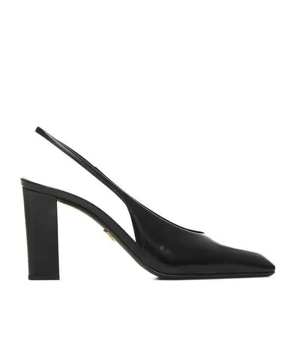 Prada Square Toe Slingback Pumps - Black