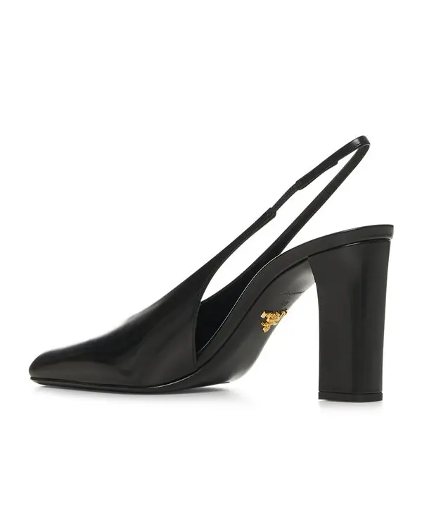 Prada Square Toe Slingback Pumps - Black