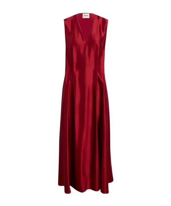 Khaite V-neck A-line Maxi Dress