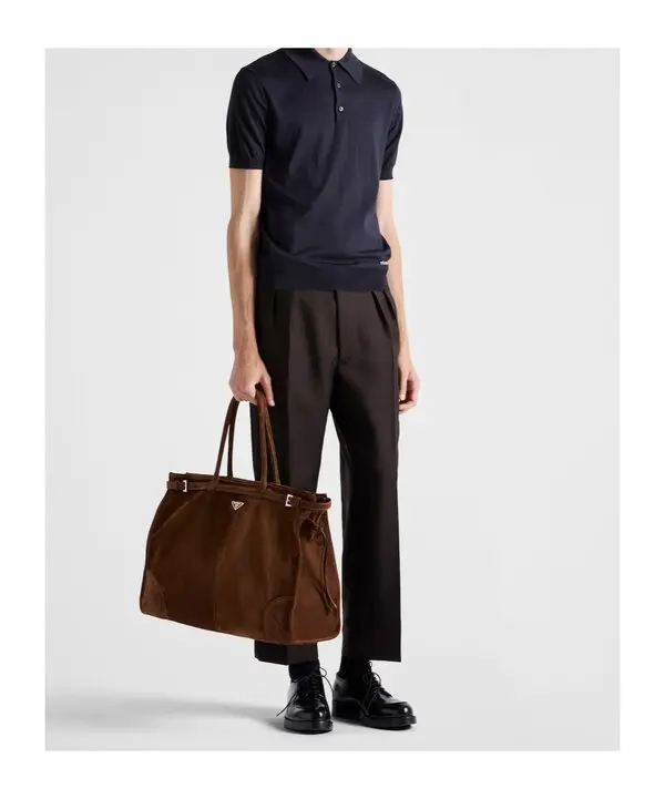 Prada Short Sleeved Ribbed Hem Polo Shirt