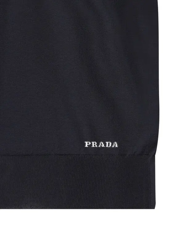 Prada Logo-jacquard Short-sleeved Polo Shirt