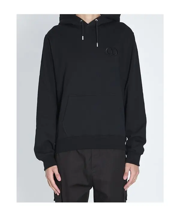 Dior Cd Icon Drawstring Hoodie - Black
