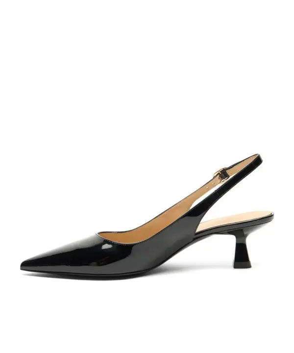 STUART WEITZMAN Sculpt Slingback 50 Kitten Heel - Black