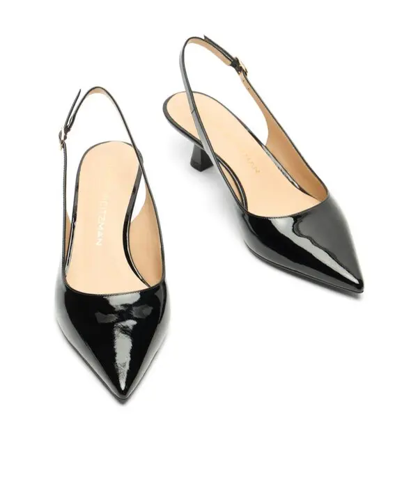 STUART WEITZMAN Sculpt Slingback 50 Kitten Heel - Black