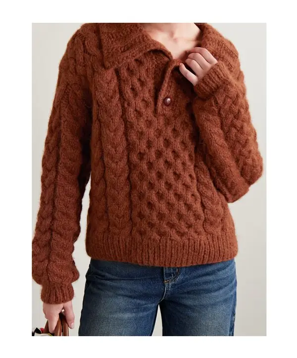 DÔEN Long-sleeved Collared Knitwear