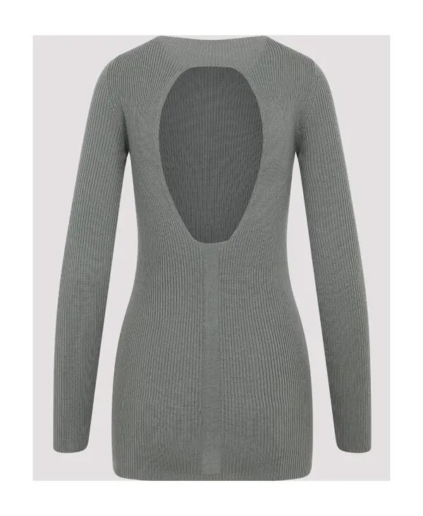 Rick Owens Ribbed Crewneck Long Sleeve T-shirt - Gray