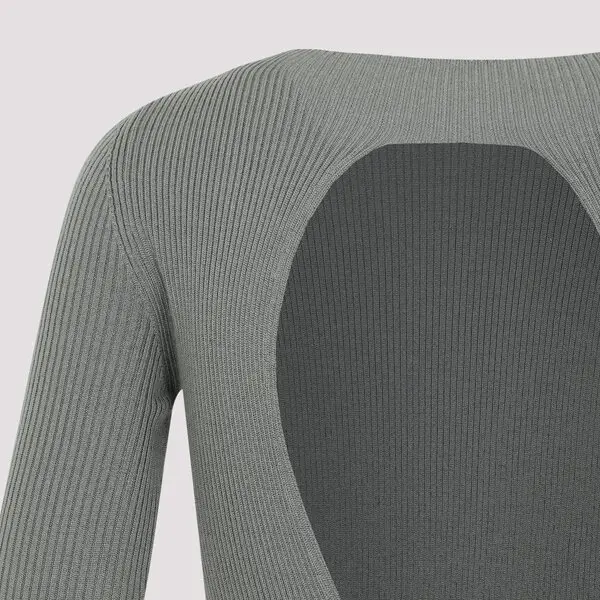 Rick Owens Ribbed Crewneck Long Sleeve T-shirt - Gray