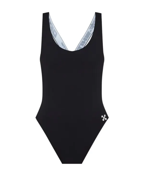 Off-White Logo Appliqué One-piece Swimsuit - Black