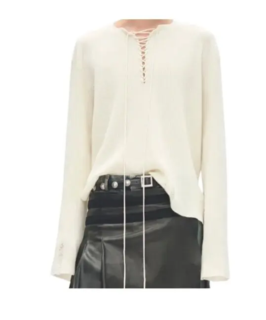 ANN DEMEULEMEESTER Tie Sweater - White