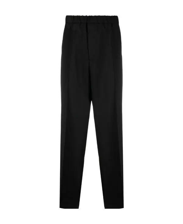 JIL SANDER Tapered Trousers With Logo Detail - Black