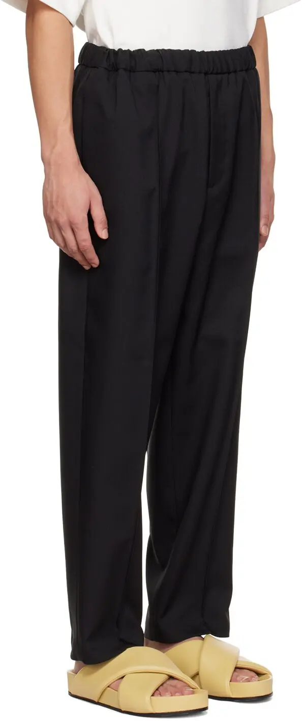 JIL SANDER Tapered Trousers With Logo Detail - Black