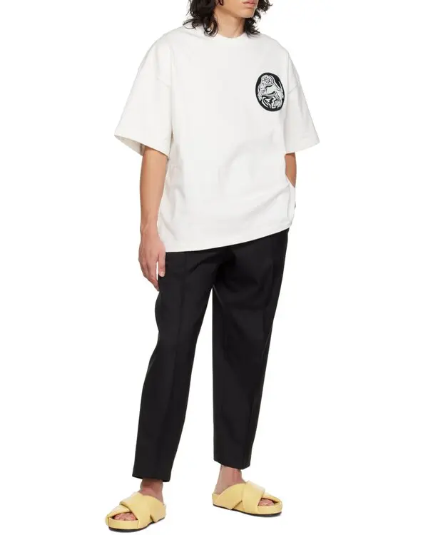 JIL SANDER Tapered Trousers With Logo Detail - Black