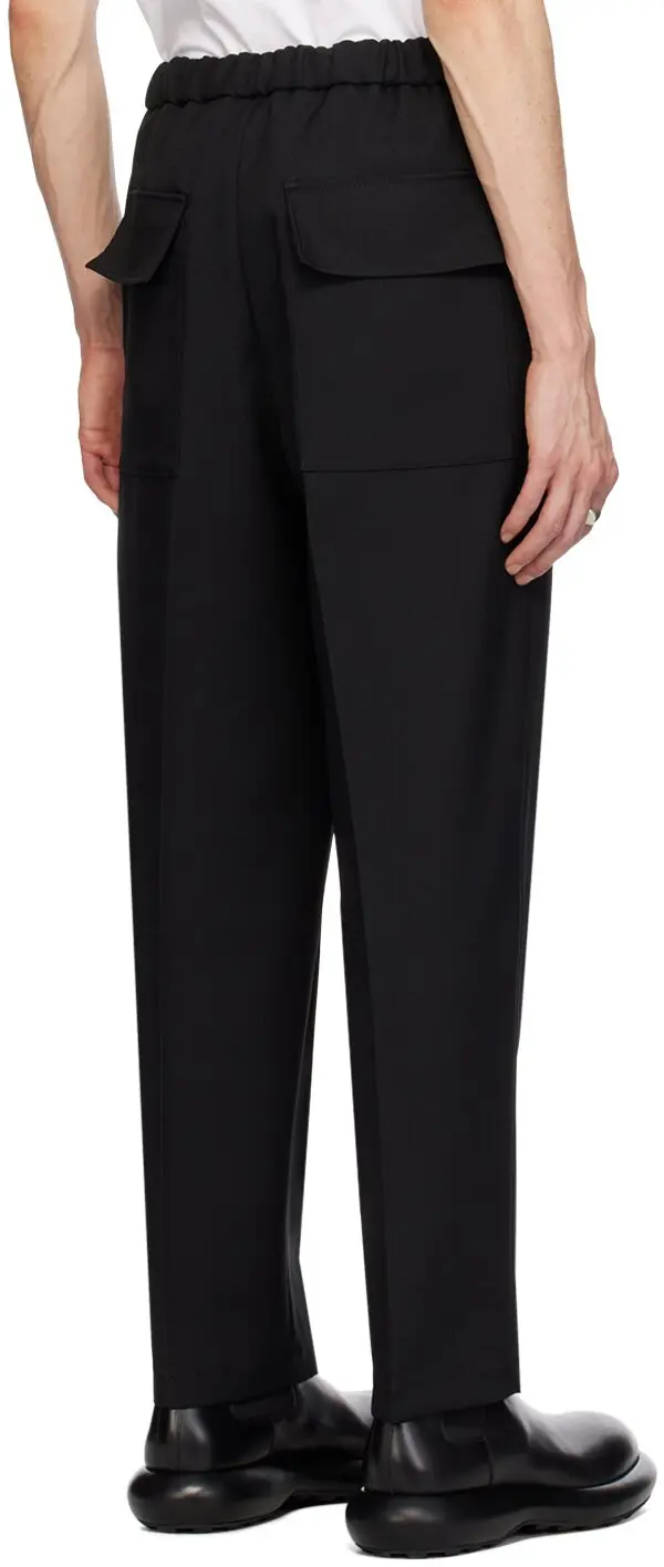 JIL SANDER Tapered Trousers With Logo Detail - Black