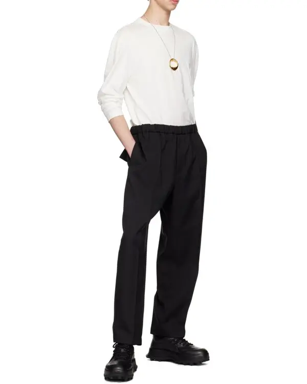 JIL SANDER Tapered Trousers With Logo Detail - Black