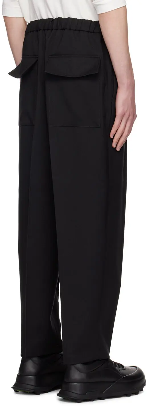 JIL SANDER Tapered Trousers With Logo Detail - Black