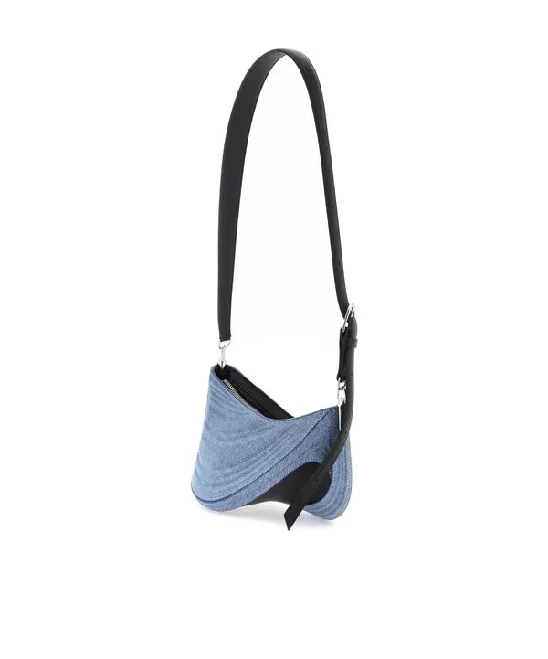 MUGLER Spiral Curve Shoulder Bag - Blue