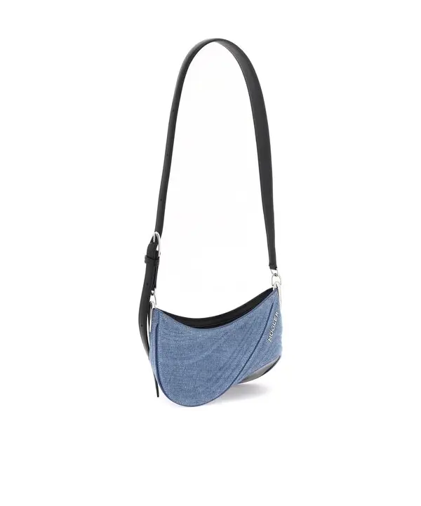 MUGLER Spiral Curve Shoulder Bag - Blue
