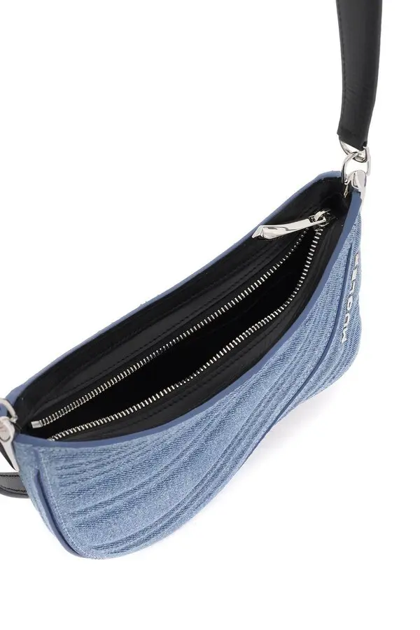 MUGLER Spiral Curve Shoulder Bag - Blue