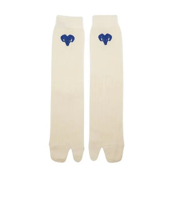 MAISON MARGIELA Embroidered Tabi Toe Socks - Nude