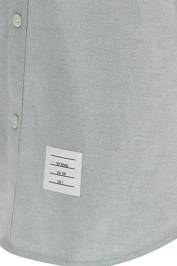 Thom Browne 4-bar Flannel Shirt - Medium Grey