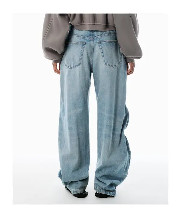 Alexander Wang Basketball Mesh Curved Zipper Jeans
