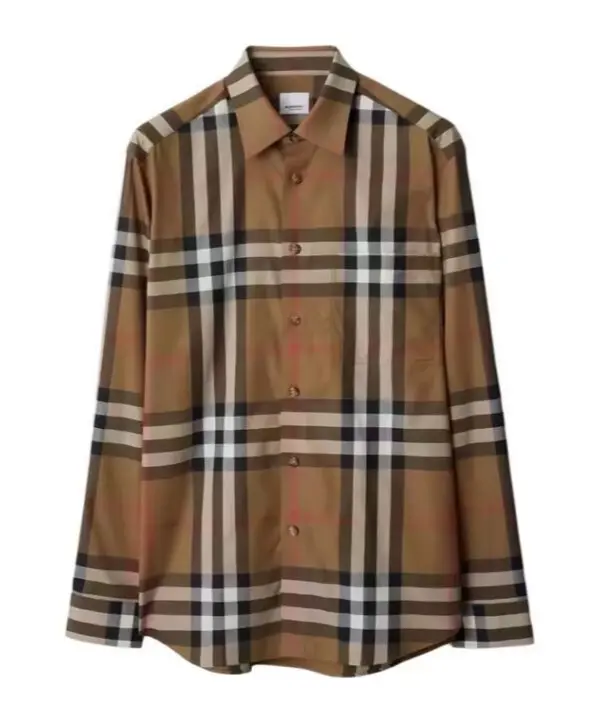 Burberry Check Stretch Cotton Shirt