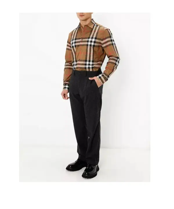 Burberry Check Stretch Cotton Shirt