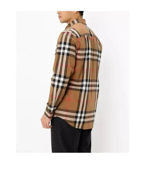 Burberry Check Stretch Cotton Shirt
