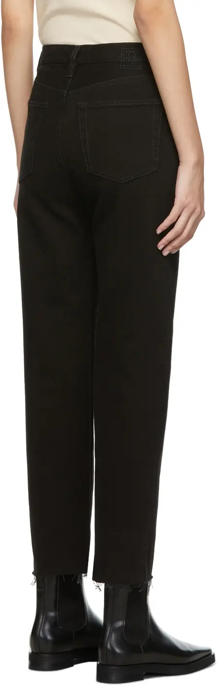 TOTEME Cropped Straight-leg Jeans - Black