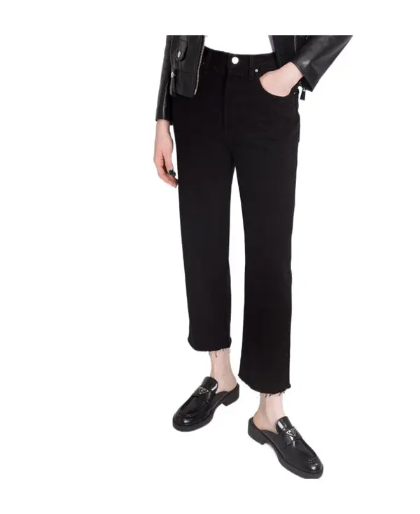 TOTEME Cropped Straight-leg Jeans - Black