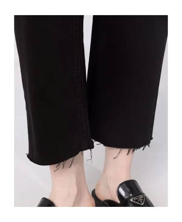 TOTEME Cropped Straight-leg Jeans - Black