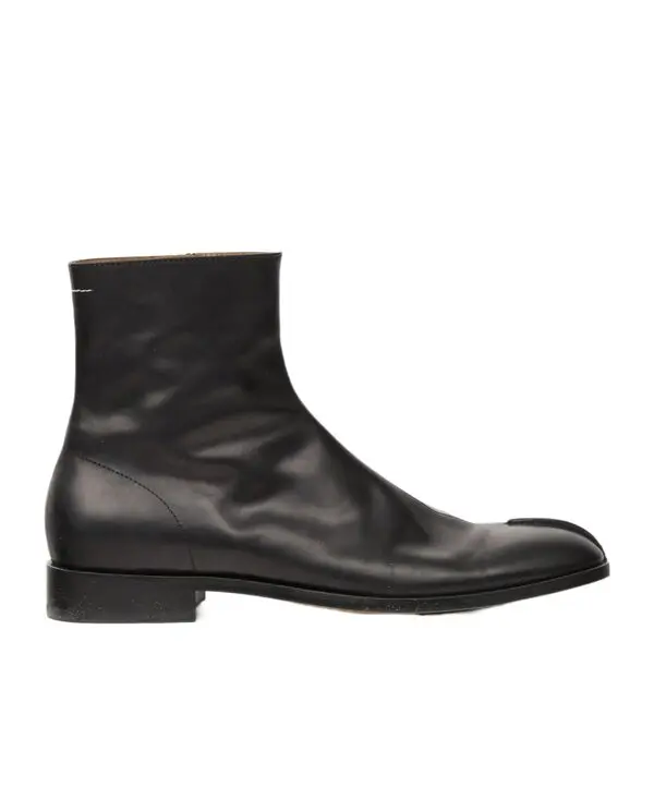 MAISON MARGIELA Leather Ankle Boots - Black