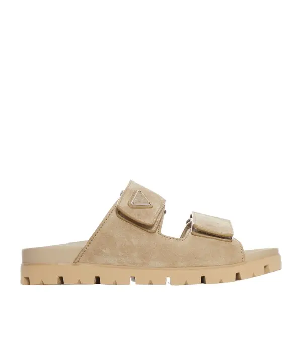 Prada Suede Band Sandals - Desert Yellow